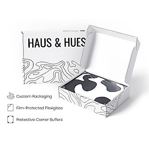 HAUS AND HUES Black and White Wall Art - Set of 3 Abstract Art Large Black and White Wall Art for Bathroom, Minimalist Wall Decor Black and White Abstract Wall Art Modern Art (Framed Black 12x16)