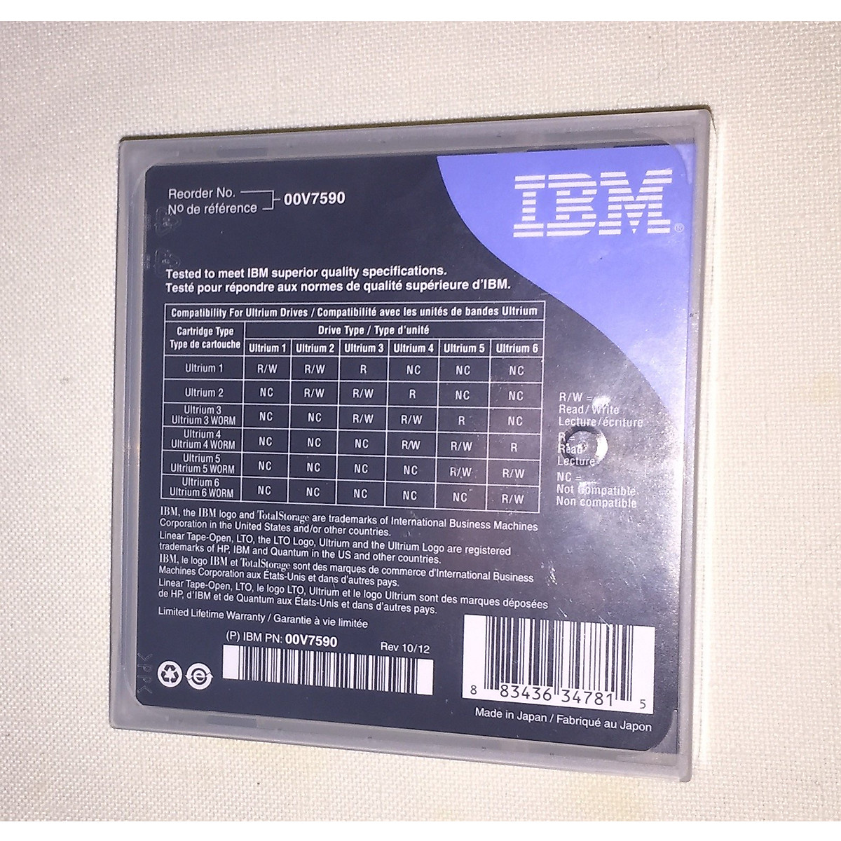 IBM (00V7590) LTO Ultrium 6 Data Cartridge