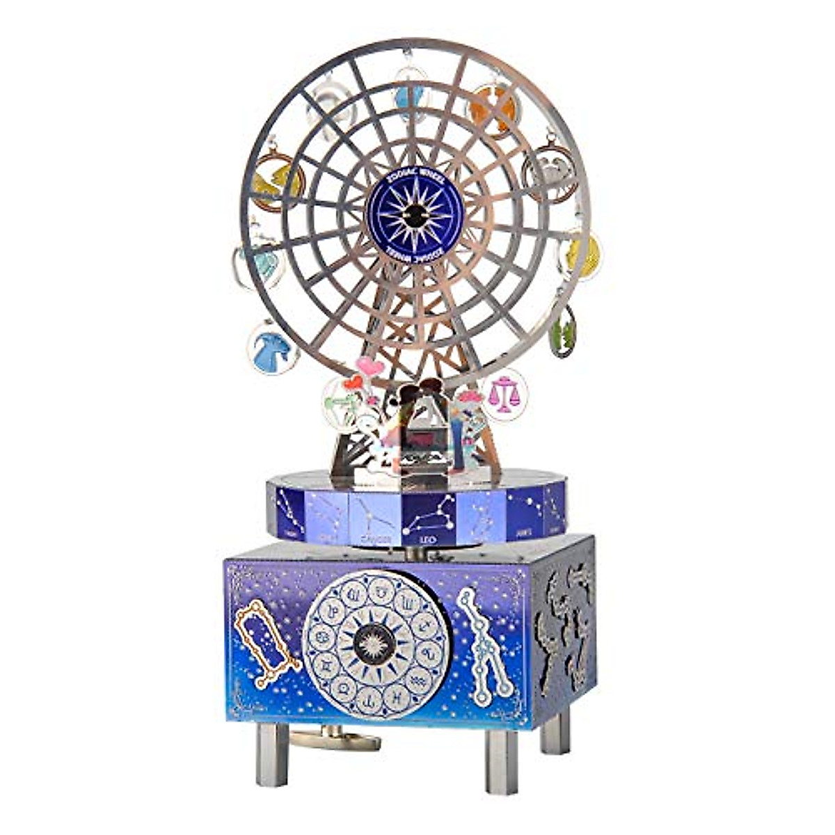 Microworld 3D Metal Puzzle, Music Box Zodiac Ferris Wheel Metal Model Kits, DIY 3D Puzzle Art Craft Gift Toy for Teen (Castle in The Sky)