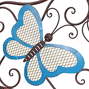 Alpine Corporation Butterfly Bench, 45"L x 23"W x 39"H, Blue,bronze