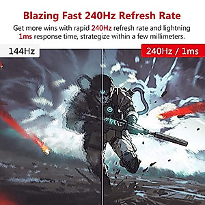 Z-Edge 24.5" Gaming Monitor, Z-Edge UG25I FHD 1920x1080 240Hz Gaming Monitor, 1ms Frameless LED, AMD Freesync Premium Display Port HDMI Built-in Speakers