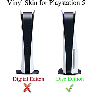 Vanknight PS5 Standard Disc Console Controllers Full Body Vinyl Skin Sticker Decals Compatible with PS5 Standard Disk Console and Controllers Hero