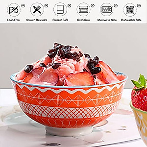 Vivimee Small Ceramic Bowls Set of 6, 10 oz Colorful Dessert Bowls, Ice Cream Bowls, Stackable Snack Bowls for Ice Cream, Snack, Rice, Condiments, Side Dishes, Yogurt, Microwave Dishwasher Safe
