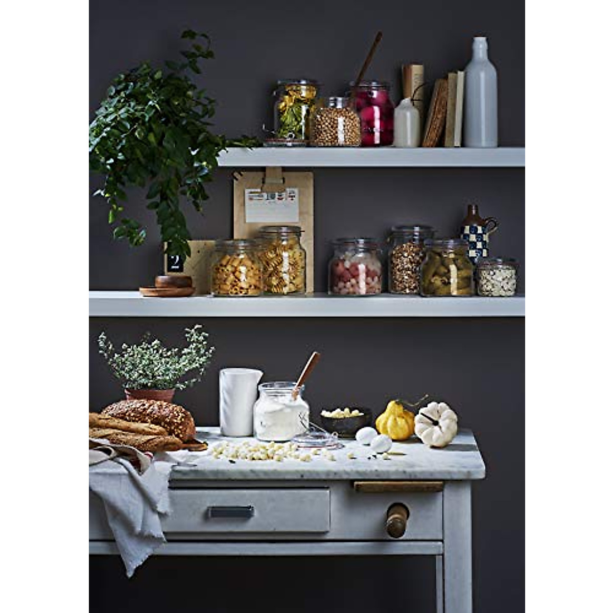 Luigi Bormioli Lock-Eat 17 oz XL Glass Food Jar, 1 Piece, Clear