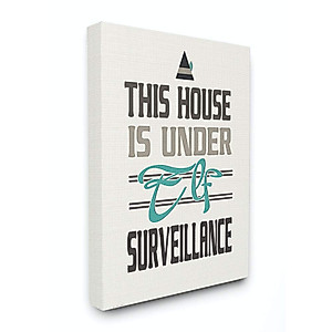 Stupell Industries Elf Surveillance Christmas Holiday Word Design Canvas, Multi-Color