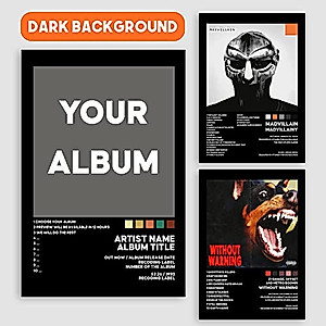 Request Your Own Album Choice, Custom Album Tracklist Cover Poster No Frame, Canvas 0.75 In, Wall Art Print Home Decor, Personalized Customized Gifts Idea Family, Friend, 12 x18 , 16x24, 24x36 inch