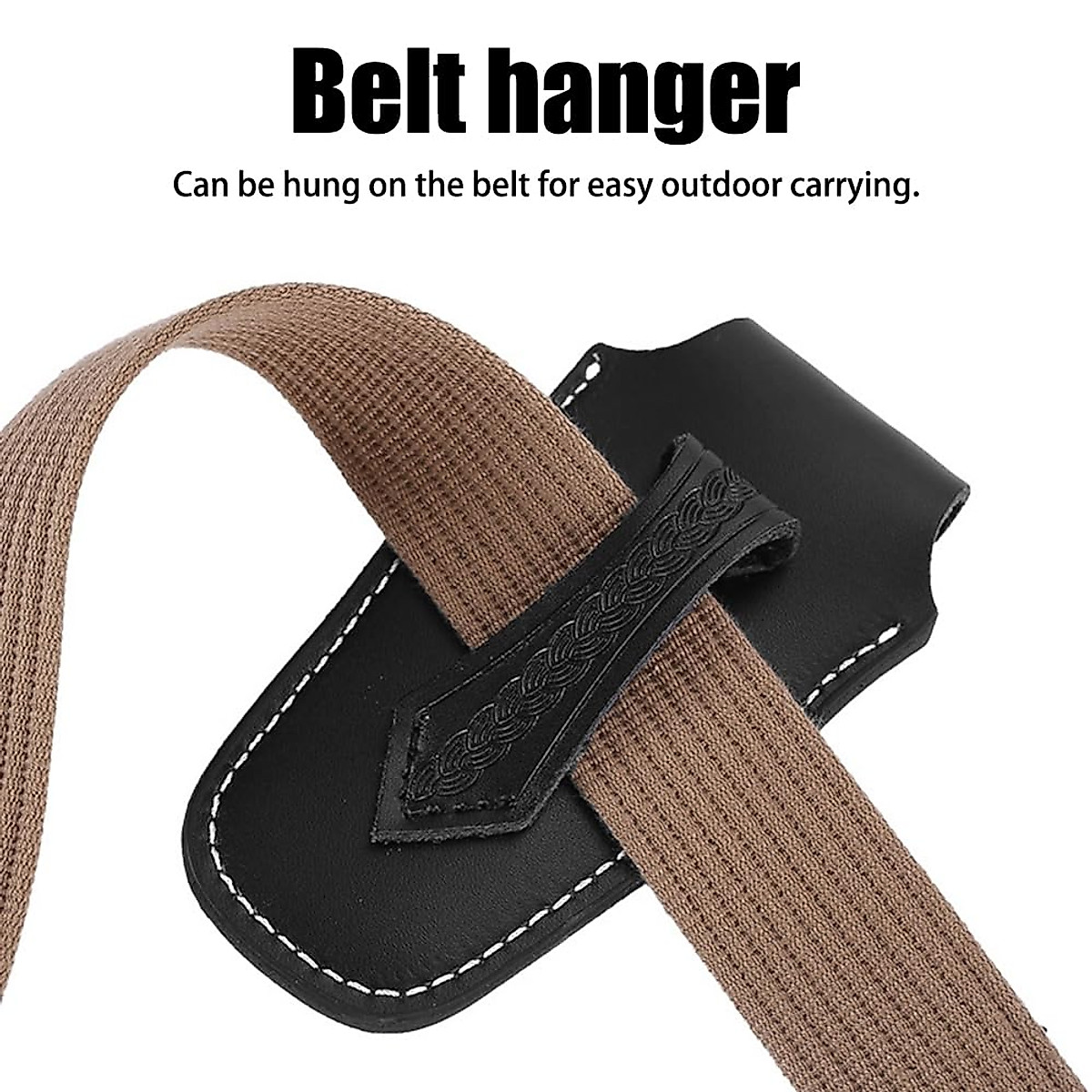 Pocket Knife Sheath, Folding Knife Cover Carved Leather Utility Knife Holster with Belt Clip for Camping Hunting Jungle