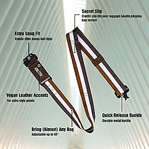 Travel Belt for Luggage - Luggage Straps for Suitcases, Fashion & Adjustable Add a Bag Luggage Strap for Carry On Bag, Travel Belt for Luggage Over Handle Airport Travel Accessories for Women & Men