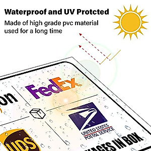 Package Delivery Sign - 2 Pack 6" x 9" Delivery Instructions Sign Stickers, Apply to Outdoor Delivery Signs for Amazon FedEx UPS USPS
