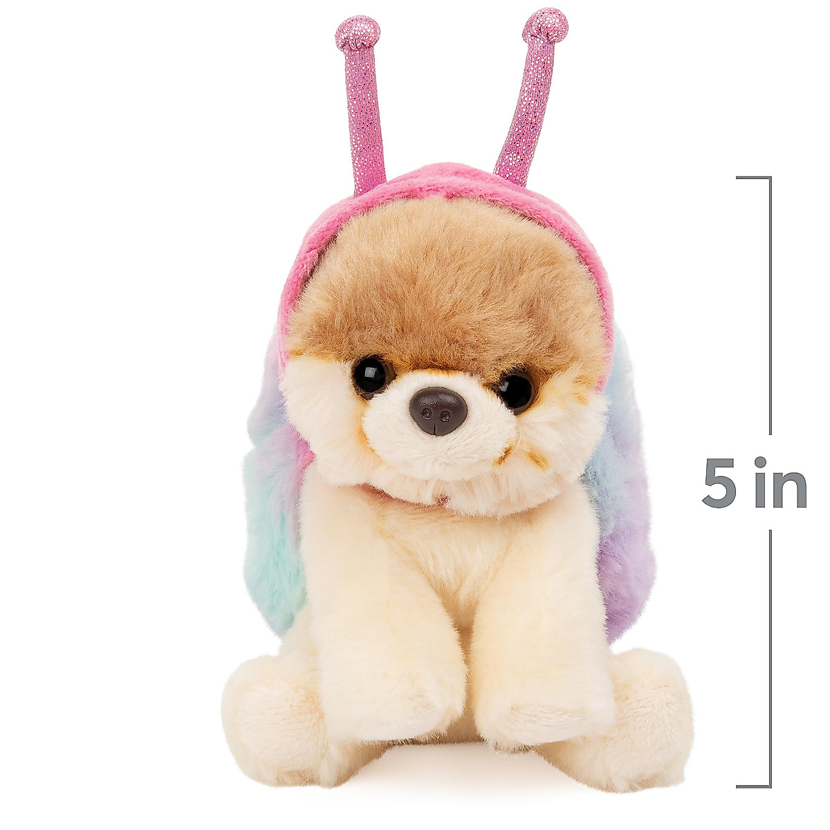 GUND Boo, The World’s Cutest Dog, Itty Bitty Boo Snail #60, Stuffed Animal Plushie, Spring Decor, Pink and Blue, 5”