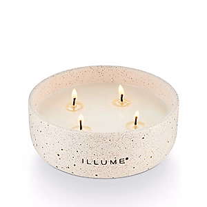 Illume Elemental Collection Amber Bergamot Small Candle Outdoor Ceramic, 7" L x 4" W x 2" H