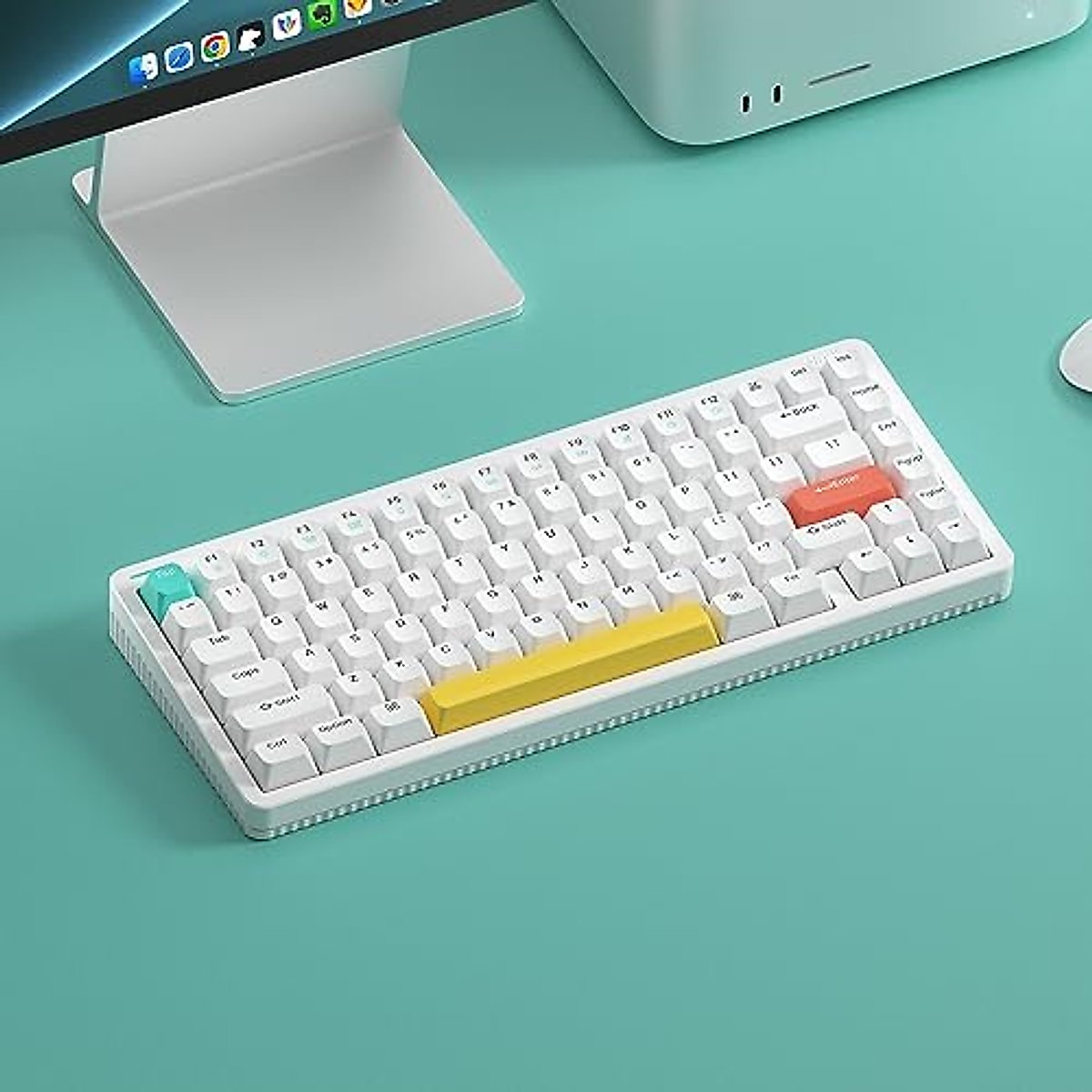 nuphy Halo75 Mechanical Gaming Keyboard, 75% RGB Hot-swap Wireless Keyboard, Supports Bluetooth、2.4G and Wired Connection，Compatible with Mac and Windows-White(Baby Kangaroo)