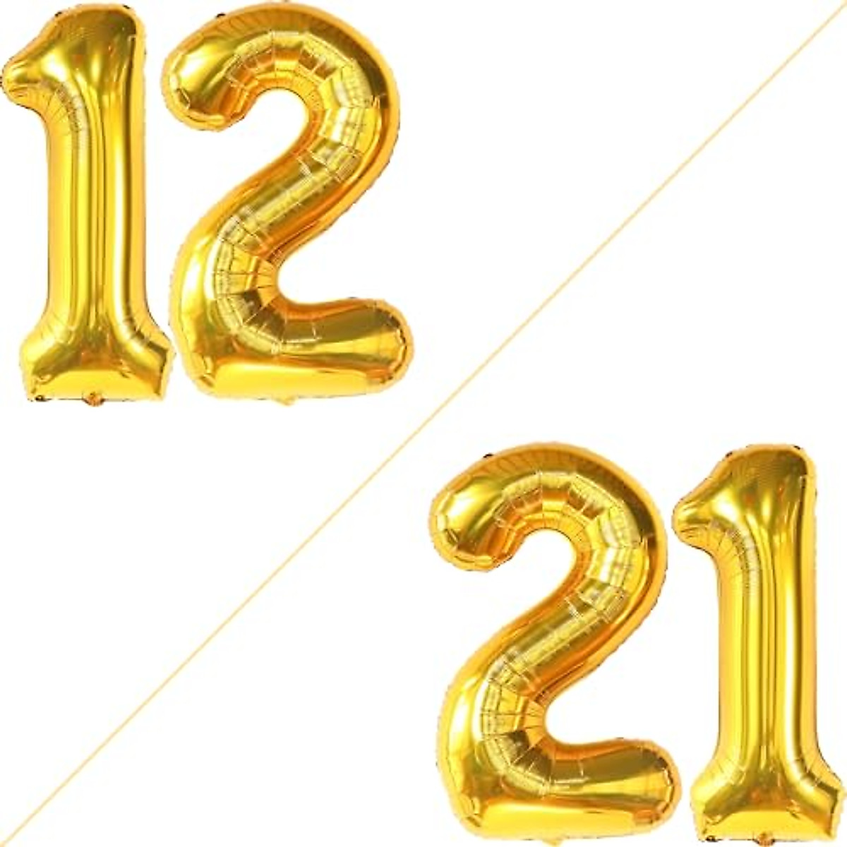 KatchOn, Giant Gold 12 Balloon Number - 40 Inch | 12 Number Balloons, 12th Birthday Decorations Boy | Gold 12 Balloons for Golden Birthday Decorations for Girls 12 | Number 12 Balloons for Birthdays
