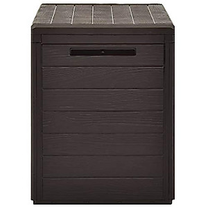 Shoe Rack 111 Gal Garden Storage Deck Box,Plastic Lockable Garden Container Cabinet Toolbox for Patio, Lawn, Poolside, Backyard Outdoor 47.2"x22"x24.8" ( Color : Brown 38.7 X 17.3 X 21.7 Inch )