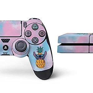Skinit Decal Gaming Skin Compatible with PS4 Console and Controller Bundle - Officially Licensed Disney Lilo and Stitch Pineapple Stitch Design