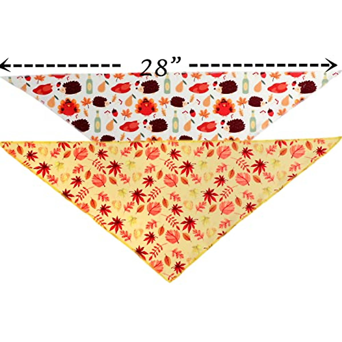 2 Pack Fall Thanksgiving Dog Bandanas Bibs Triangle Puppy Scarf Bibs Dog Kerchief Set Dog Bandana for Dogs Cat Pet