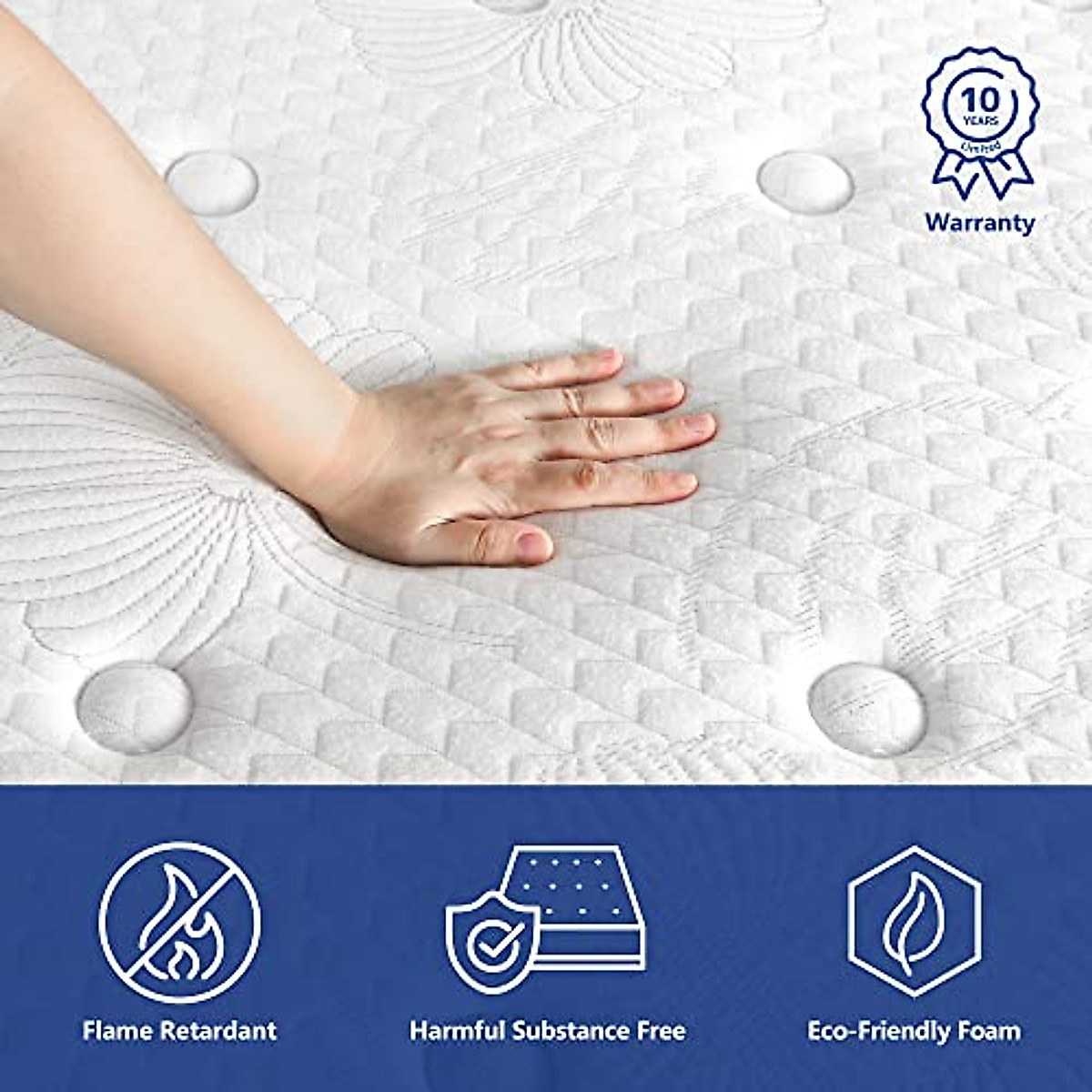 Olee Sleep 9 Inch Breeze Gel Memory Foam Innerspring Mattress, CertiPUR-US Certified, Twin