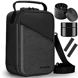 IDEATECH Smell Proof Bag Stash Box, Smell Proof Containers with Combo Lock, Odorless Travel Storage Bag, Home Organizer Case Lock Box with Accessories, Smell Proof Box Gift for Women/Men