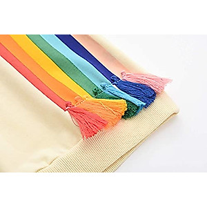 BINIDUCKLING Baby Rainbow Long Sleeve Shirt for Girls Sweatshirt 18 Months