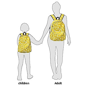 FeHuew 17 inch Backpack Banana Yellow Pattern Seamless Laptop Backpack School Bookbag Shoulder Bag Casual Daypack