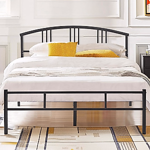 VECELO Queen Bed Frame with Headboard and Footboard, 14 Inch Metal Platform Mattress Foundation, Sturdy Premium Steel Slat/No Box Spring Needed