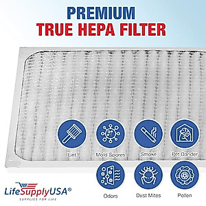 LifeSupplyUSA HEPA Filter Replacement for Hunter 30930 Air Purifier HEPATech System models 30020, 30393, 30200, 30201, 30205, 30250, 30253, 30255