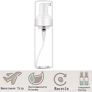 Foam Bottle Dispenser,2pcs 200ml/7OZ Foaming Pump Bottle Foam Soap Bottle Dispenser Transparent Empty Spray Bottles Foaming Hand Soap Dispenser Bottles Refillable Soap Dispenser