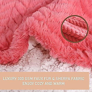 Bilicolor Heated Blanket Electric Throw Luxury Faux Fur Sherpa 50" x 60" Fast Heating Blanket 5 Heating Levels 3 Hours Auto Off with ETL Certificated