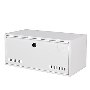 kingwolfox Lateral File Cabinet with Smart Lock, Large Lateral Filing Cabinet for Home Office, Metal Safe File Cabinet, Lockable Storage File Cabinet for Legal/Letter A4/F4 Size Files(White 1 Piece)