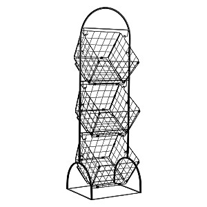 Sorbus 3-Tier Wire Market Basket Storage Stand for Fruit, Vegetables, Toiletries, Household Items, Stylish Tiered Serving Stand Baskets for Kitchen, Bathroom Organization (3 Tier)