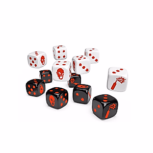 CMON Zombicide 2nd Edition Special Black and White Dice | Strategy Board Game | Cooperative Game for Teens and Adults | Zombie Board Game | Ages 14+ | 1-6 Players | Avg. Playtime 1 Hour | Made by CMON