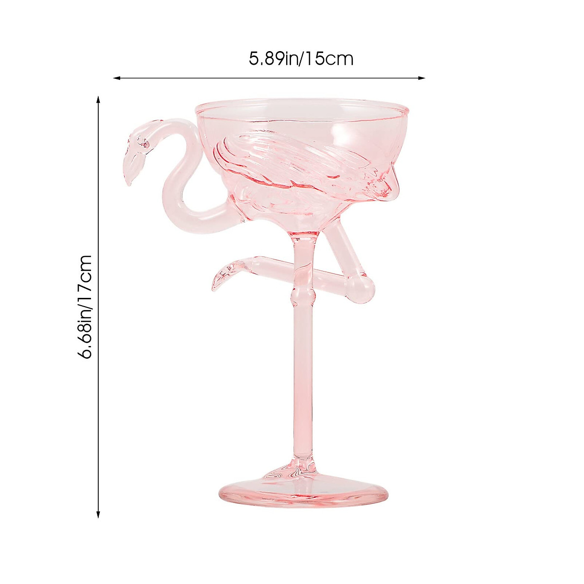 Margarita Glasses Glass Drinking Glasses Flamingo Filter Red Wine Decanter Cup Mugs Goblet Cocktail Drinking Sipper Stemware With Built-in For Champagne Whiskey Containers Pink