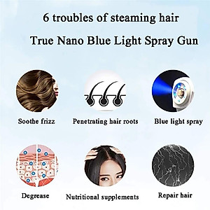 XSWL Portable Nano Steam Gun Hair Care Hydration Sprayer Hot Dyeing Care Blue Micro Mist Machine Spray Gun Hair Steamer Trigger