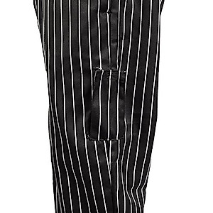 KNG Chalk Stripe Baggy Cargo Chef Pants for Men and Women – Drawstring Waist L