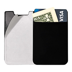 Elastic Phone Card Holder Pocket, Stick-On Wallet, Adhesive Credit Card Pouch, Compatible With iPhone And Samsung Galaxy – Navy Blue