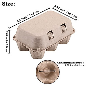 Half Dozen Egg Cartons 25 Pack, Blank Natural Pulp Egg Cartons 6 Count for Chicken Eggs Reusable, Storage Tray Strong for Holds Up to Six 6 Egg Carton Cardboard Paper Holder Container for Refrigerator