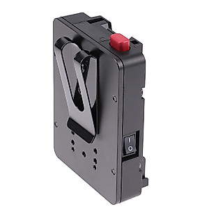foto4easy Foto4easy V-Lock Mount Battery Power Supply Plate Adapter with D-tap for Portable Pocket Tiny Compact Nano V-Mount Battery, Black