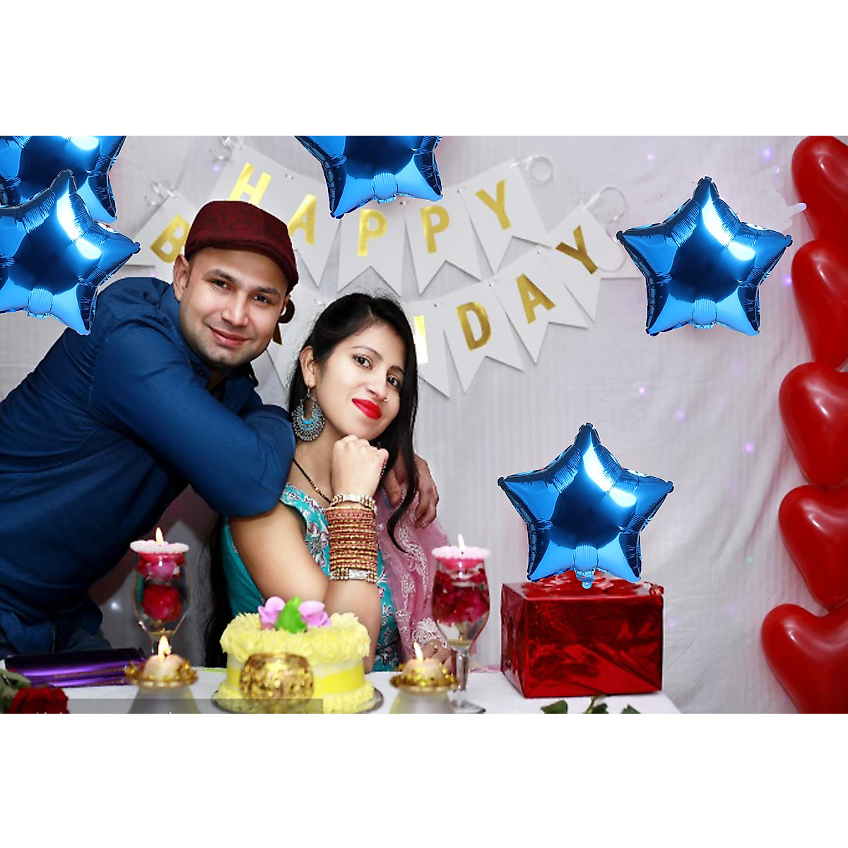 10pcs Star Shape Foil Mylar Helium Balloon 18" Balloon Birthday Party Decoration Foil Balloons,Wedding,Baby Shower Decor - Blue