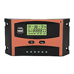 MPPT Controller, Fydun Simplified Version MPPT Charge Controller PCB Circuit Board Solar Panel Regulator 12V / 24V LCD Display Automatic Battery Controller Orange + Black(30A)
