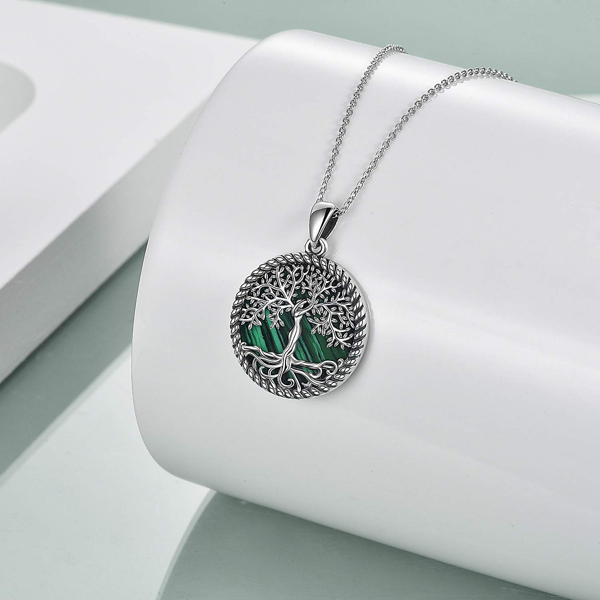 ONEFINITY Malachite Tree of Life Necklace Sterling Silver Malachite Tree of Life Pendant Jewelry for Women Gifts