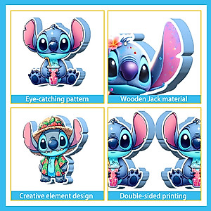 3Pcs Birthday Decorations Wooden Sign Double Side Table Decorations Hawaiian Aloha Theme Table Centerpieces Tierd Tray Decor for Summer Party Office Home Decor