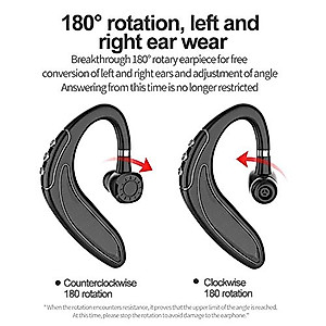 MOHALIKO Wireless Earbuds, Earbuds, Bluetooth 5.0 Headphones, Bluetooth V5 Wireless Hands-Free Unilateral Hanging Ear Headset with Microphone for Work, Home Office Black