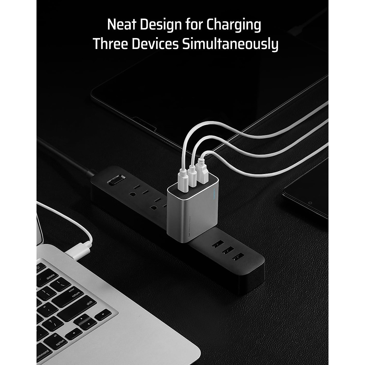 CUKTECH 65W USB C Charger, GaN III Fast Charger, PPS 3-Port Fast Compact Foldable for MacBook Pro/Air, Tablet, Galaxy S24, Dell XPS 13, Note 20/10+, iPhone 15/Pro, Switch, Steam Deck, Pixel and More