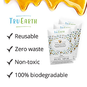 Tru Earth Beeswax Snack Bags | Reusable | Zero-Waste Beeswax | Contains 2 Medium & 2 Large Bags