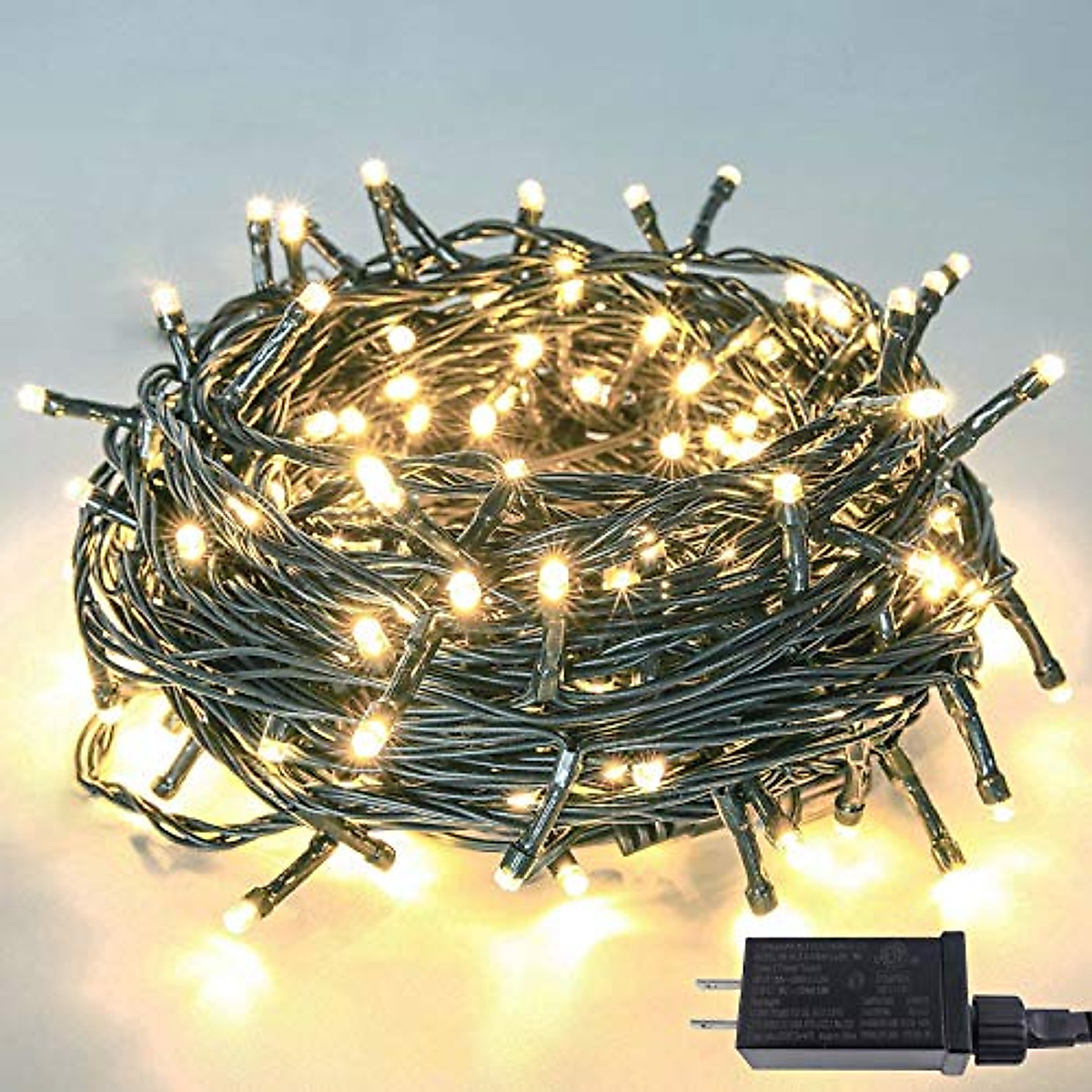 Upgraded 82FT 200 LED Christmas String Lights Outdoor/Indoor, Extendable Green Wire, Memory Function & Timer & 8 Modes, Waterproof Fairy String Lights for Xmas Tree Holiday Party Garden (Warm White)