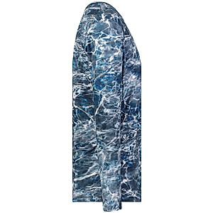 Holloway Men's Mossy Oak Momentum Long Sleeve Tee, Mo Elements Aqua Blackfin, X-Large