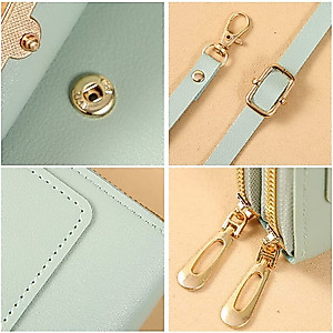 VYOFLA Anti-theft Leather Bag - RFID Blocking PU Leather Crossbody Bag for Women - Small Cell Phone Purse Shoulder Handbag (F)