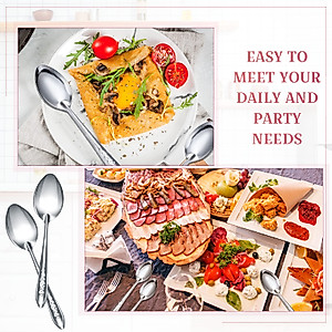 100 Pieces Dinner Spoons Set 6.69 Inches Silverware Spoons Bulk Stainless Steel Tablespoons Food Grade Spoon for Home Restaurant Kitchen Dishwasher Safe