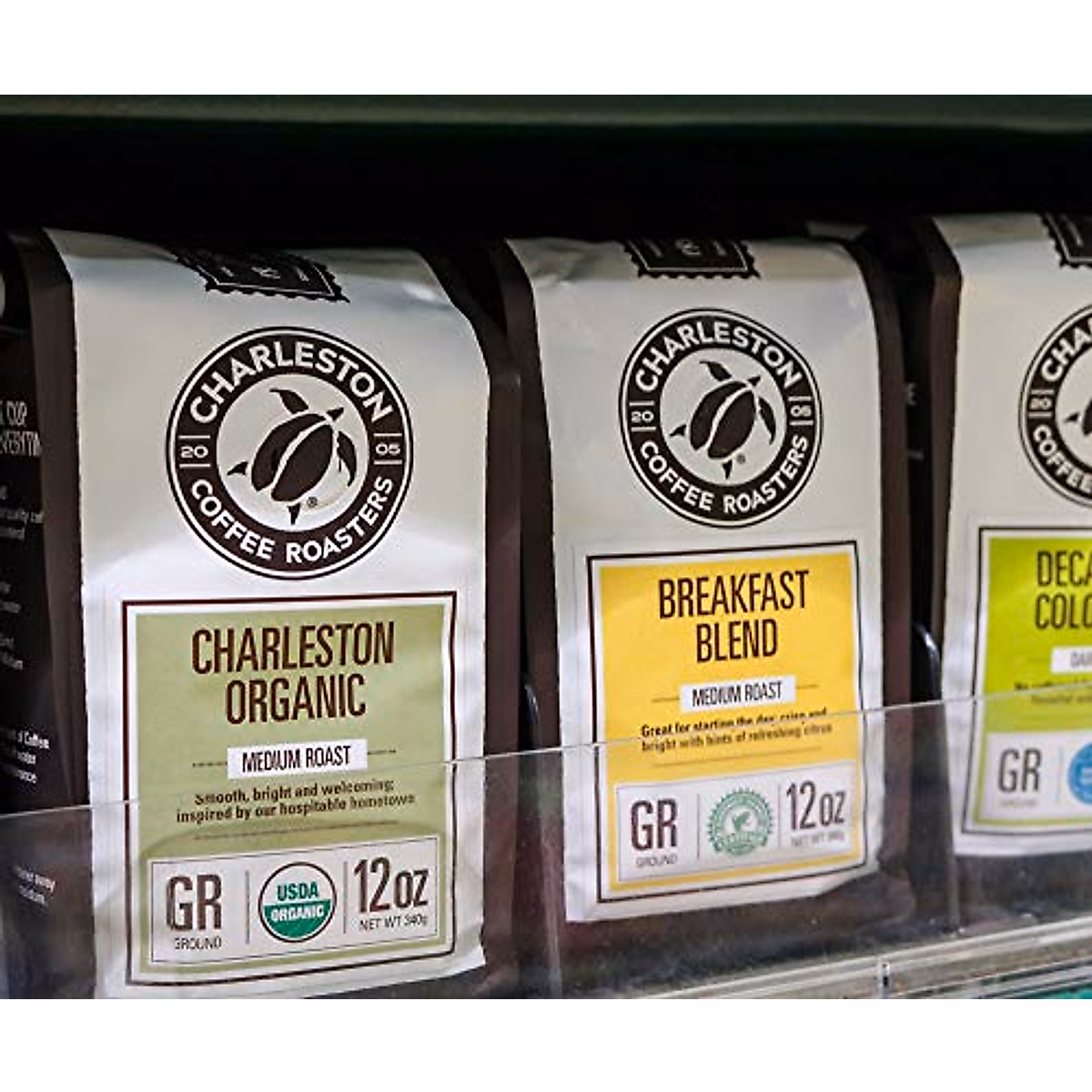 Charleston Coffee Roasters | Specialty Organic Ground Coffee | Hand Picked, Premium Slow Roast (Charleston Organic, Medium Roast) 12oz