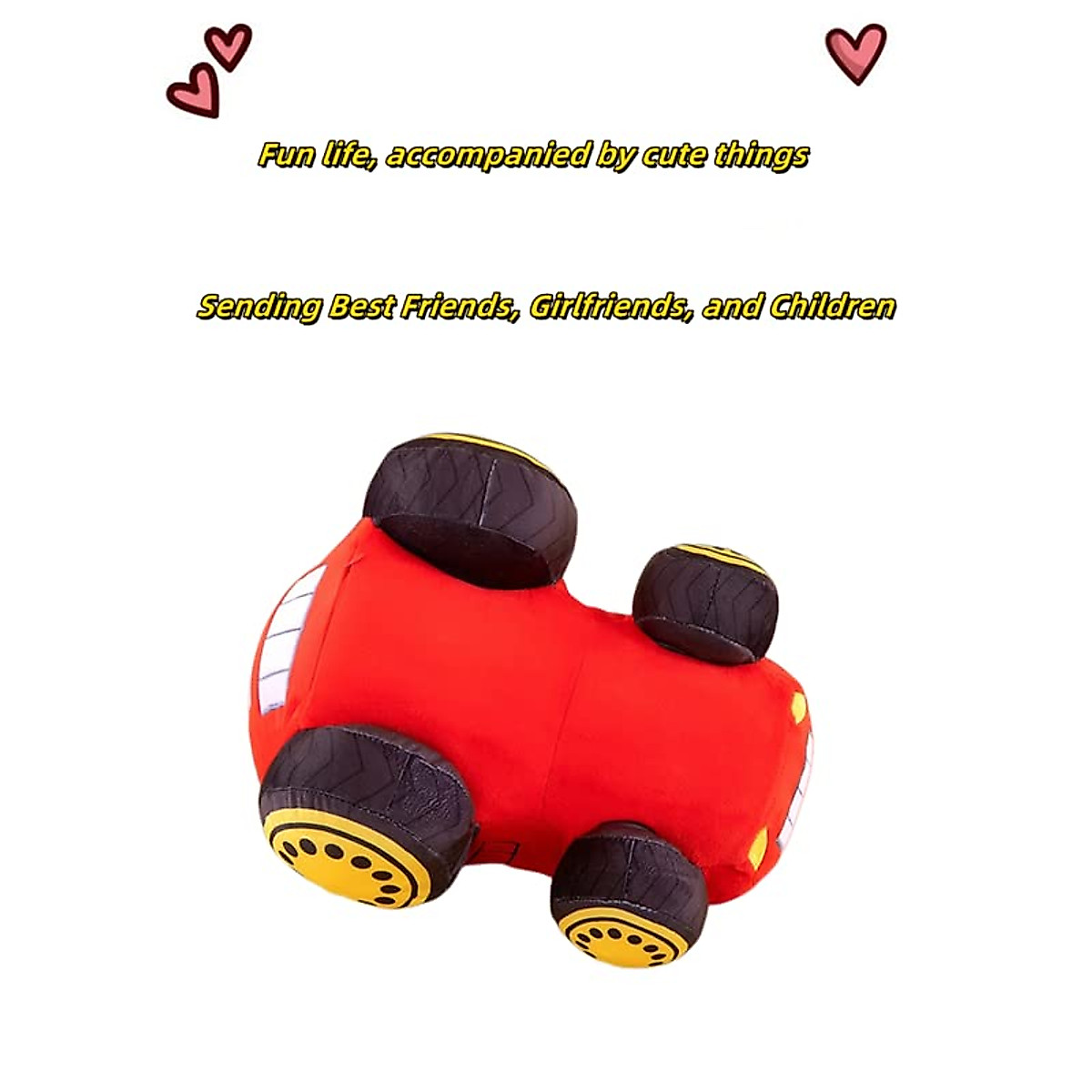 XIZHI Car Plush Toy Soft Stuffed Car Plush Pillow Toy CuteTractor Cartoon Throw Pillow Plushie Gifts for Kids Birthday Christmas Party (Tractor Red)